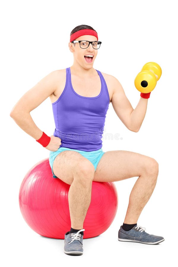 Nerdy workout stock photo. Image of potency, geek, muscular - 59444168
