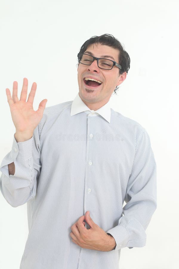 Nerdy Young Man Waving Hand Stock Photos - Free & Royalty-Free Stock ...