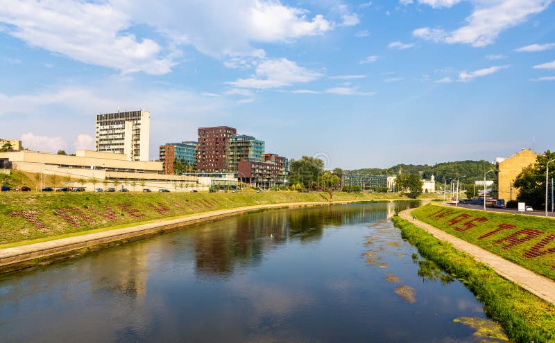 Neris River in Vilnius stock image. Image of landmark - 46551929