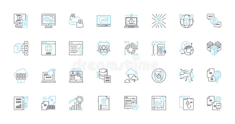 Cipher Algorithm Icon Outline Style Stock Vector Illustration Of