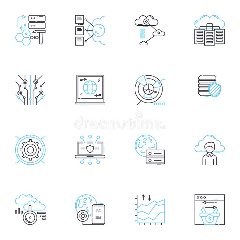 Nerk Security Linear Icons Set. Firewall, Encryption, Authentication, Malware, Vulnerability ...