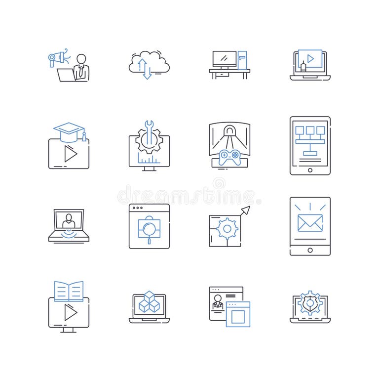 Nerk Technology Line Icons Collection. Innovation, Automation, Efficiency, Robotics, Augmented ...