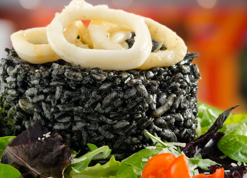 Nero di sepia risotto stock image. Image of plate, fresh - 28149041