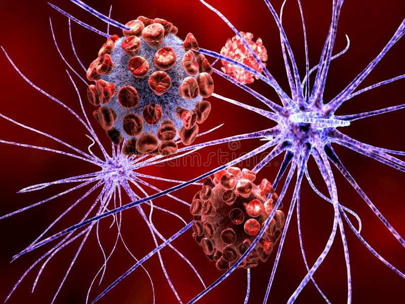 Nerve Cell Attacked by Viruses Stock Photo - Image of encephalitis ...