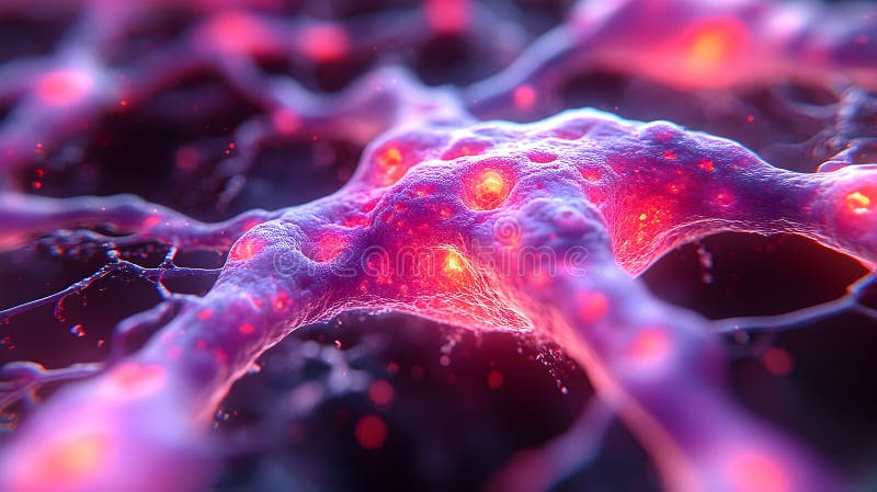 Nerve Cell Cluster Detailed View Stock Illustration - Illustration of ...