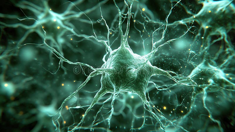 Nerve Cell Cluster, Intricate Network, Teal Teal Background ...