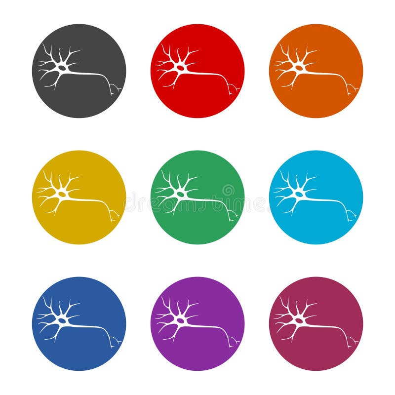Nerve Cell Icon Flat Graphic Design, Neuron Logo Stock Vector ...