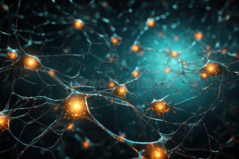 Nerve Cell and Neurons in Connection. Abstract Background Stock ...