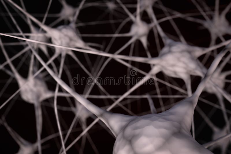 Nerve cells in brain stock illustration. Illustration of neuron - 161646121