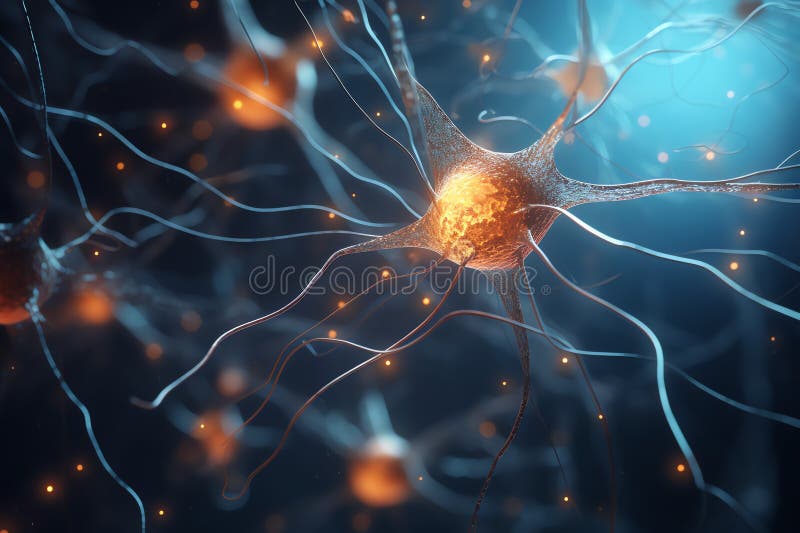 Nerve Cells Microscopic View Background Stock Illustration ...