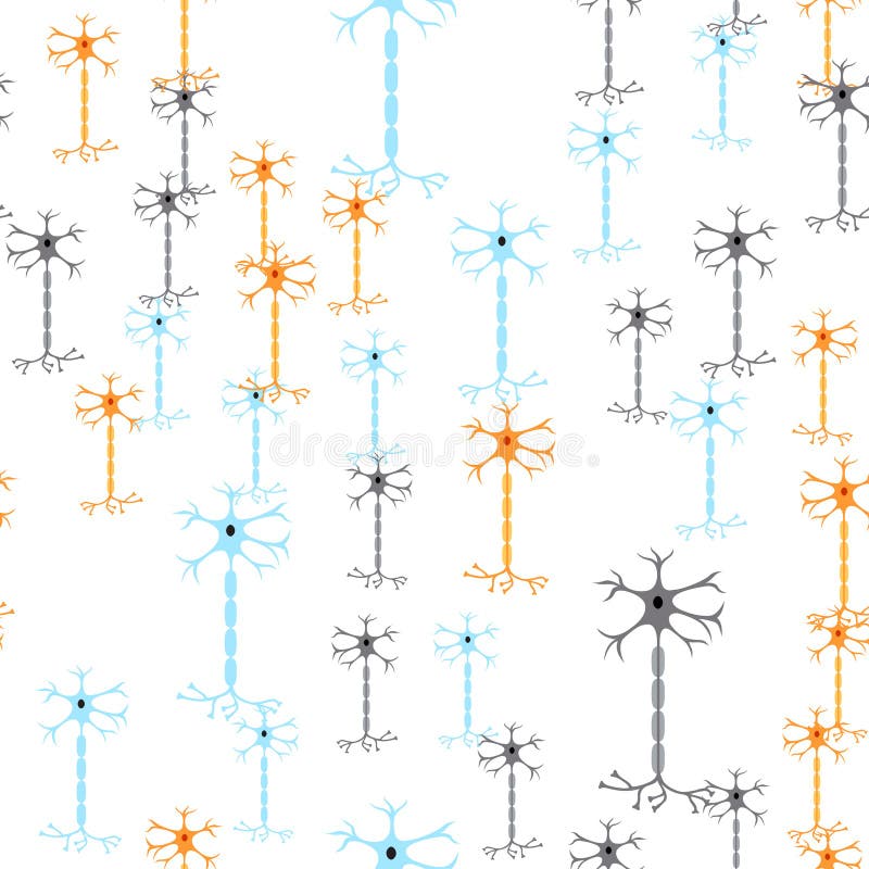 Nerve Cells Neurons Seamless 1-3 Stock Vector - Illustration of medical ...