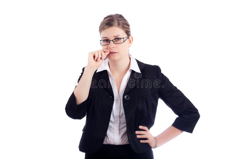 Nervous Professional Woman stock image. Image of business - 25437751