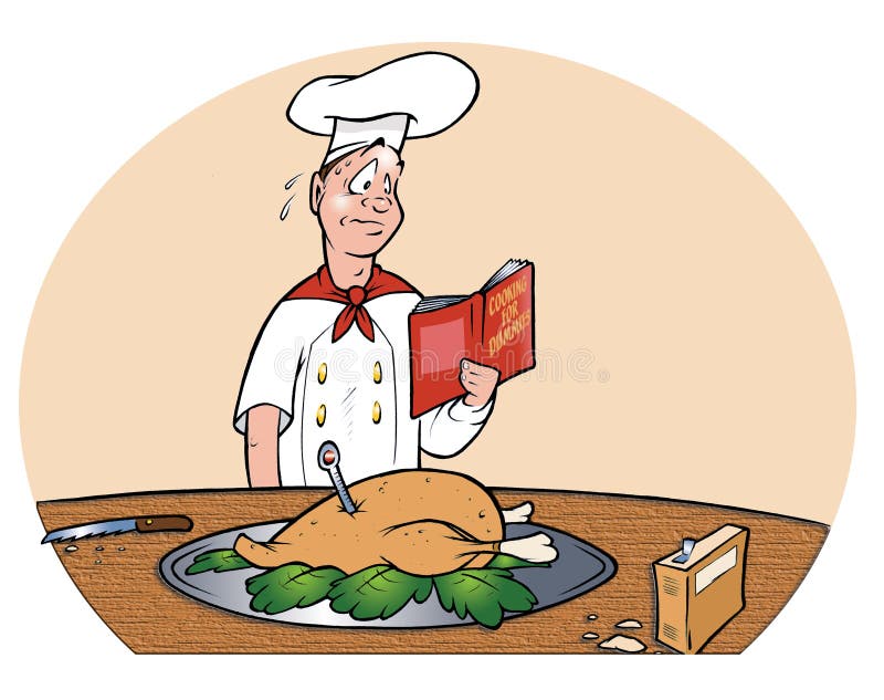 Nervous chef cooking stock illustration. Illustration of sous - 6738585
