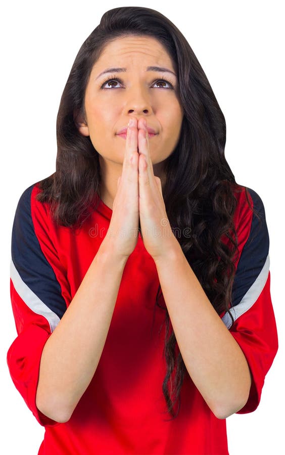Nervous Football Fan in Red Stock Photo - Image of anxious, energy ...