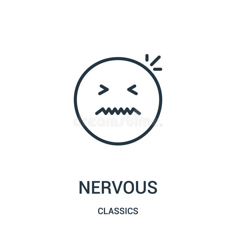 Nervous Icon Vector From Classics Collection Thin Line Nervous Outline Icon Vector Illustration