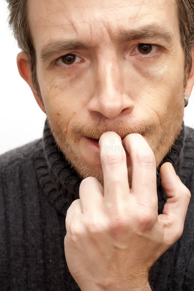 3,423 Nervous Man Biting Fingernails Stock Photos - Free & Royalty-Free ...