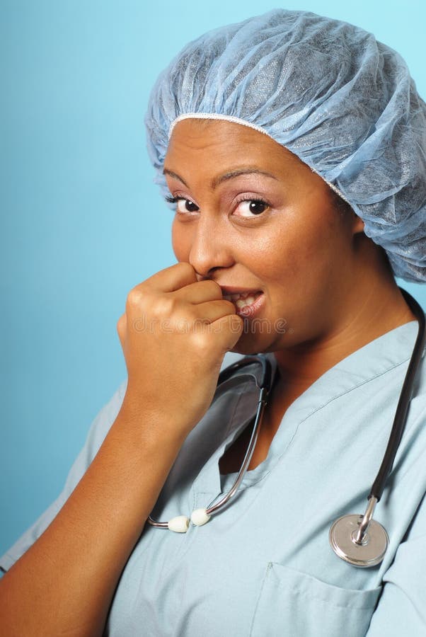 Nervous nurse stock image. Image of laughing, care, hospital - 5289775