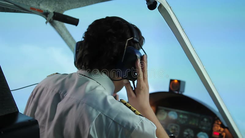 Nervous Pilot Trying To Fix Technical Problem with Airplane, Calling ...