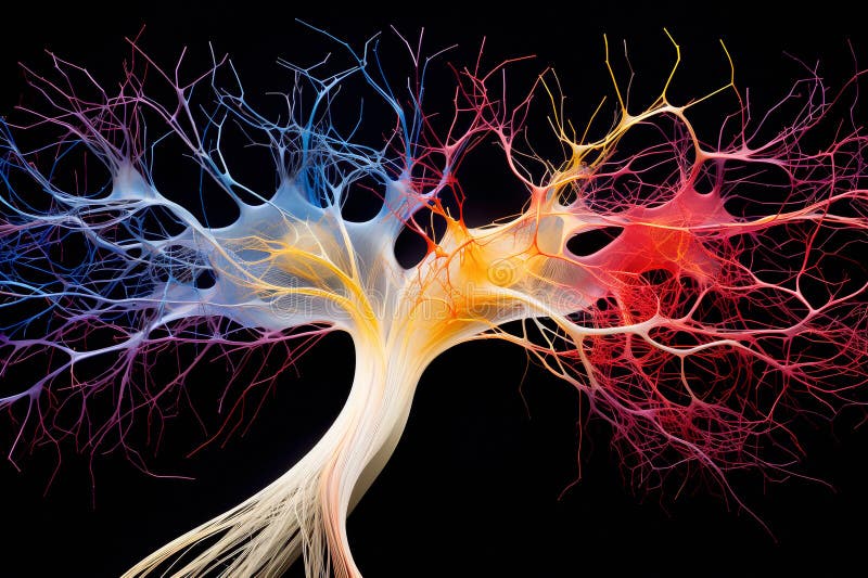 Nervous System Concept. Colorful Nervous Tree Stock Photo - Image of ...