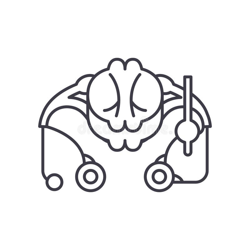 Nervous System Icon, Linear Isolated Illustration, Thin Line Vector ...