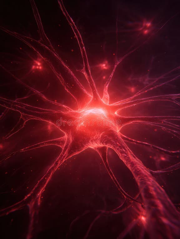 Nervous System Under Stress with Glowing Red Highlights in a Calming ...