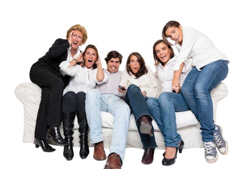 Nervous TV audience stock image. Image of frustration - 24728535