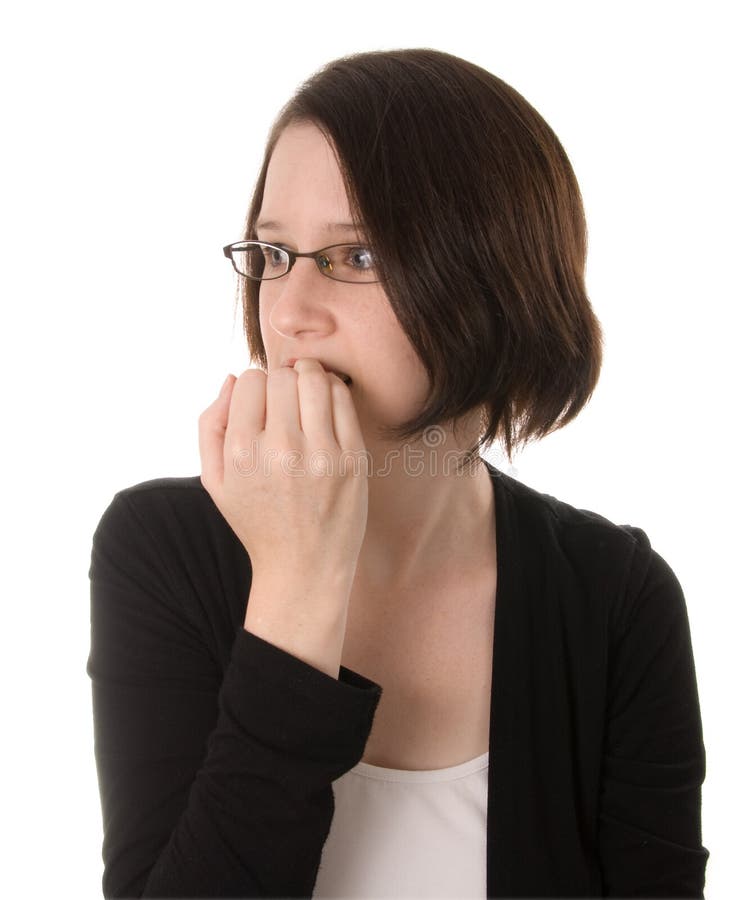 Nervous Woman During A Job Interview Stock Photo - Image of intern ...
