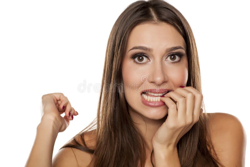 Nervous woman stock image. Image of portrait, problem - 82573581