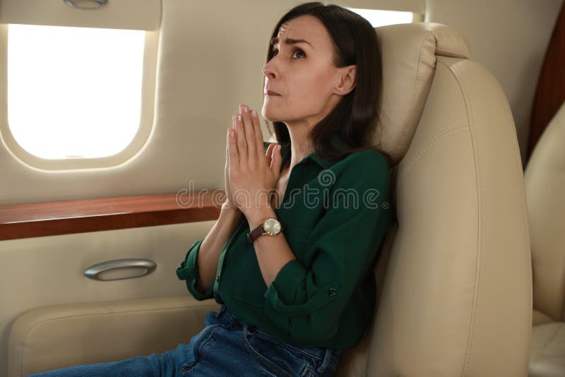 Nervous Praying Woman with Crossed Fingers Biting Lip, Want To Win ...