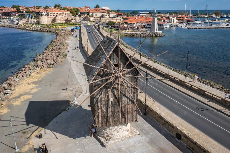 Windmill in Nesebar Coastal Town in Bulgaria Editorial Image - Image of ... Windmill in Nesebar Coastal Town in Bulgaria Editorial Image - Image of ...