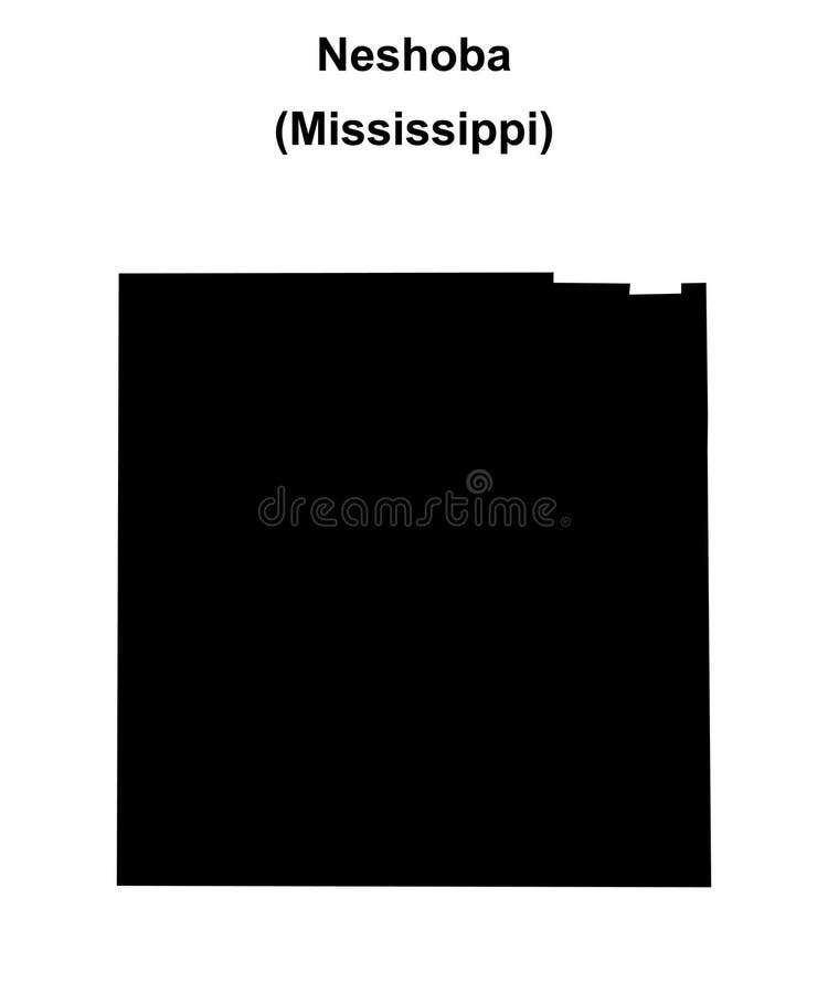 Neshoba outline map stock vector. Illustration of icon - 361720552