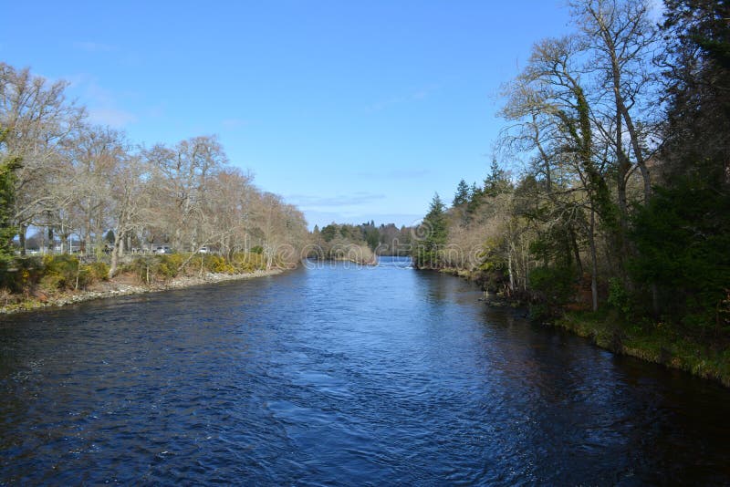 Ness Islands with a Riverbank in Inverness Stock Image - Image of trees ...