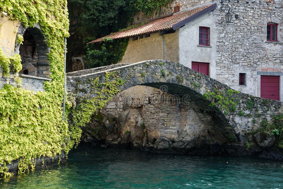 Nesso bridge stock image. Image of vacations, view, lombardy - 279459551