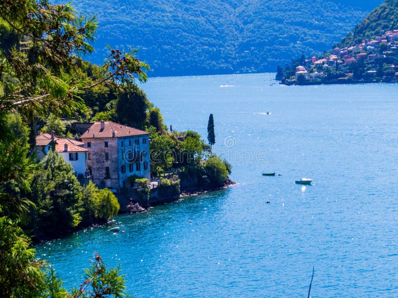 Nesso, Lake of Como, Italy stock image. Image of coastal - 159606951