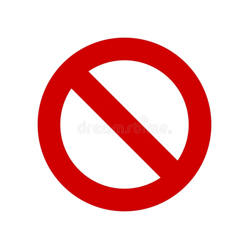 Segno Di Divieto Icona Rossa Su Fondo Trasparente Illustrazione ...