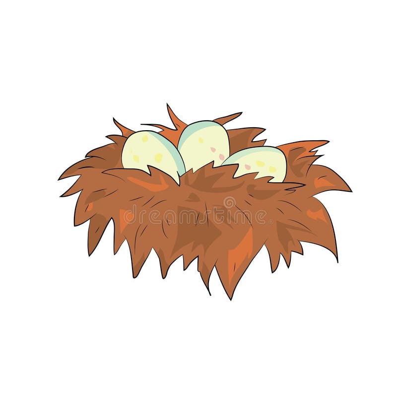 Illustration with Nest and Eggs Stock Vector - Illustration of swirl ...