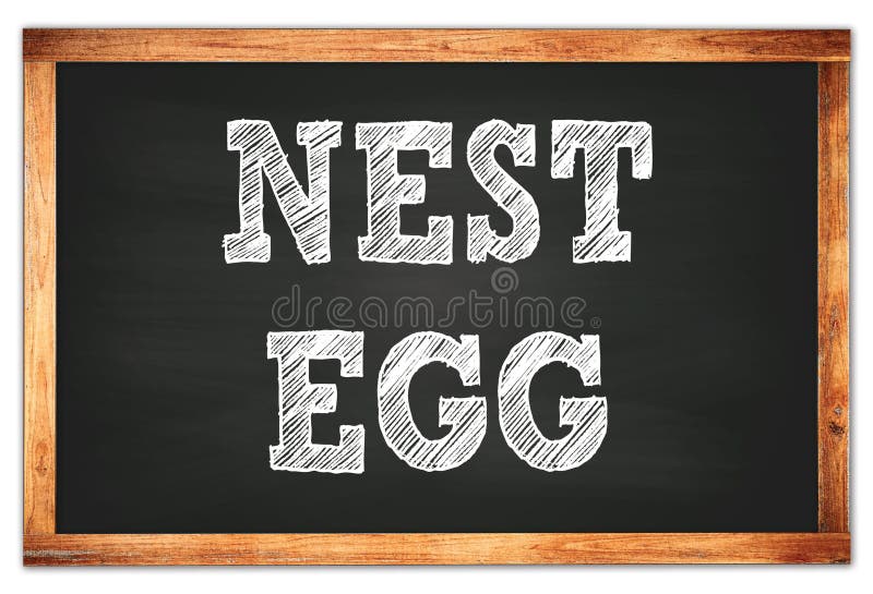 NEST EGG Words on Black Wooden Frame School Blackboard Stock ...