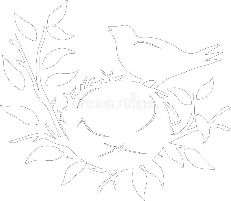 Nest Outline Silhouette Generative Ai Stock Vector - Illustration of ...