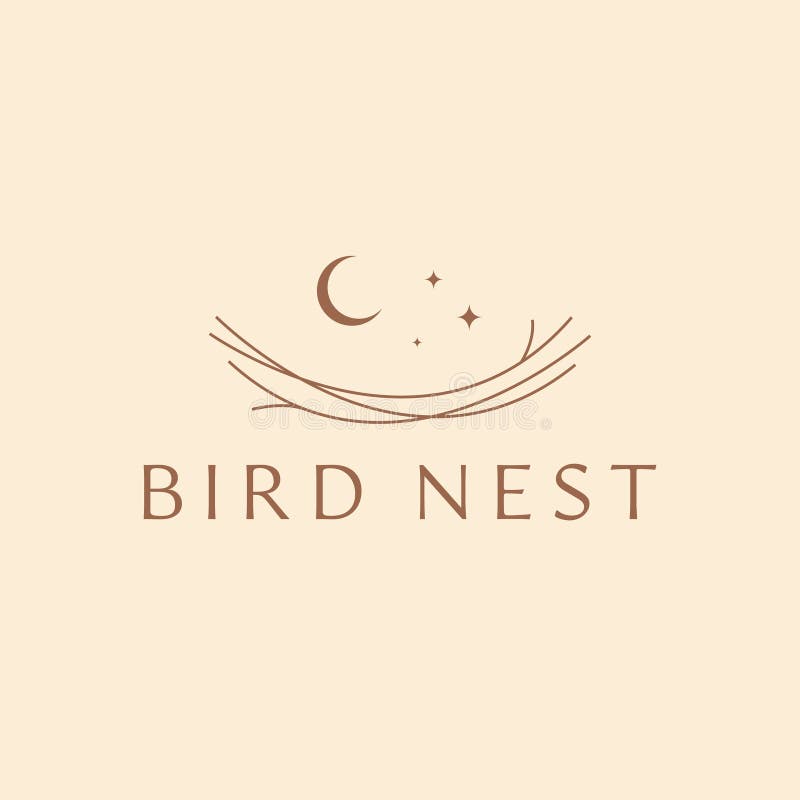 Nest and Sky Abstract Logo Template. Bird Nest Logo Design Stock Vector ...