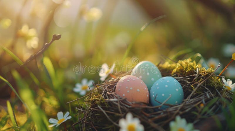 Nest with Three Eggs, Perfect for Nature Concepts Stock Image - Image ...