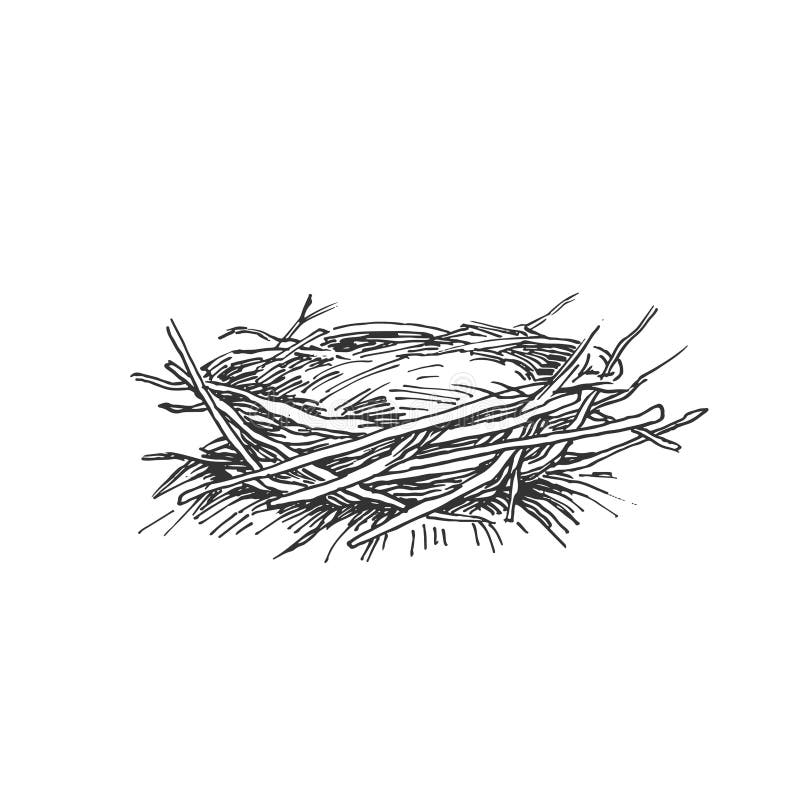 Empty Nest Clip Art Black And White 75,132 Birds Nest Black White