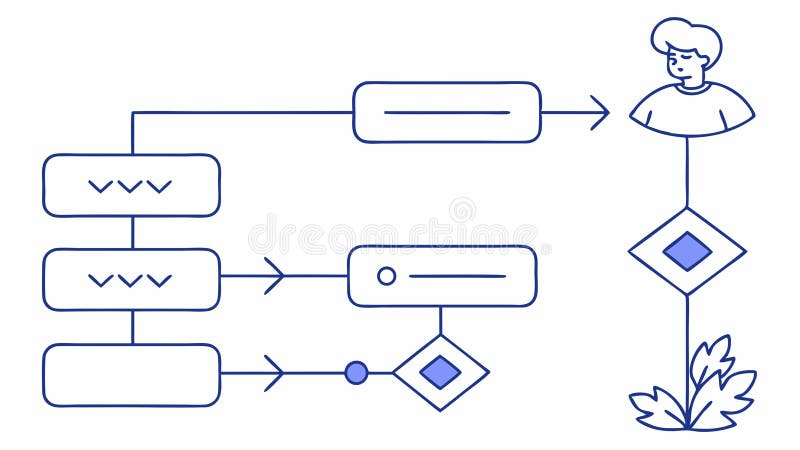 Nested Flowchart Structure Hierarchical Process Mapping Vector Design