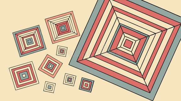 Nested Geometric Squares, Abstract Perspective, Vector Design ...