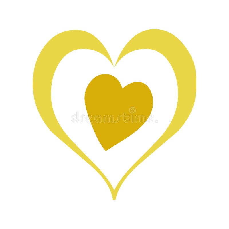 Nested Golden Hearts Icon stock vector. Illustration of logo - 303892502