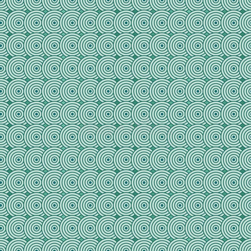 Nested Green Circles Geometric Seamless Pattern Vector Background. a ...