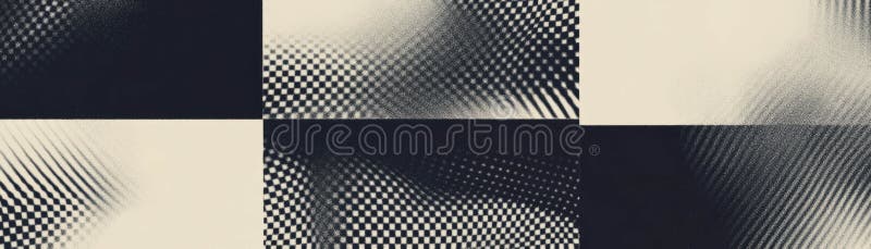 Nested Squares with Alternating Black and White Halftone Patterns ...