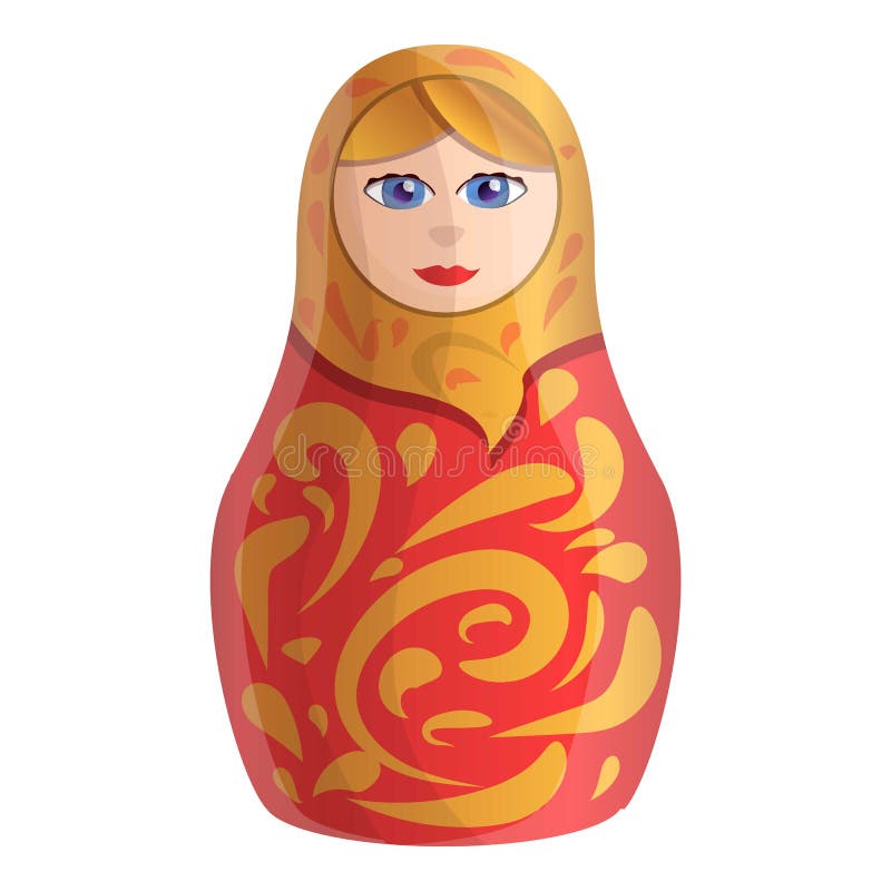 Nesting Doll Icon, Cartoon Style Stock Vector - Illustration of bright ...
