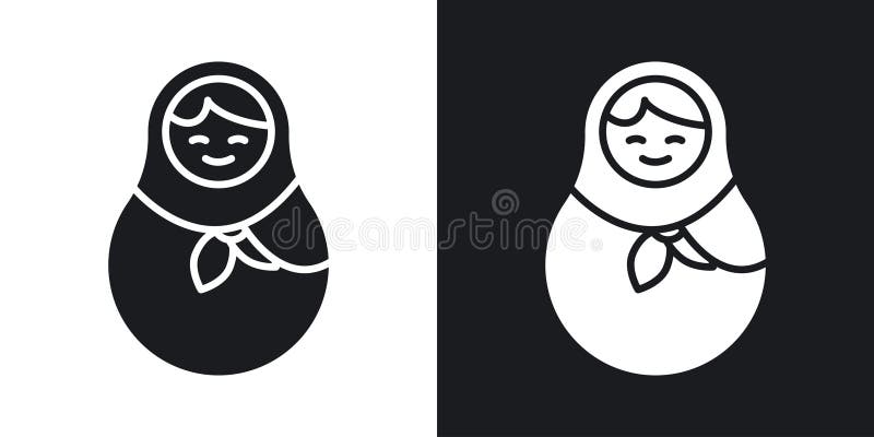 Nesting Dolls Icon Isolated on White Background Stock Vector ...
