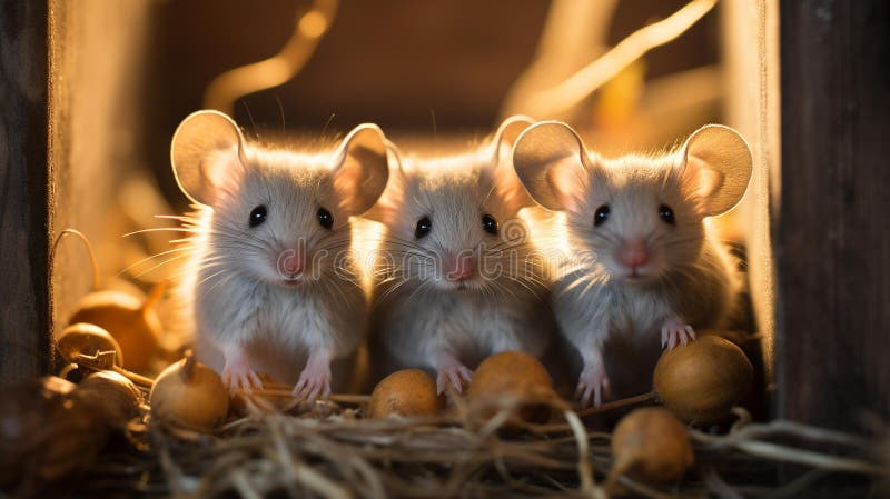 Nesting Harmony: Delicate Mice Crafting a Cozy Home in Rustic Barn ...