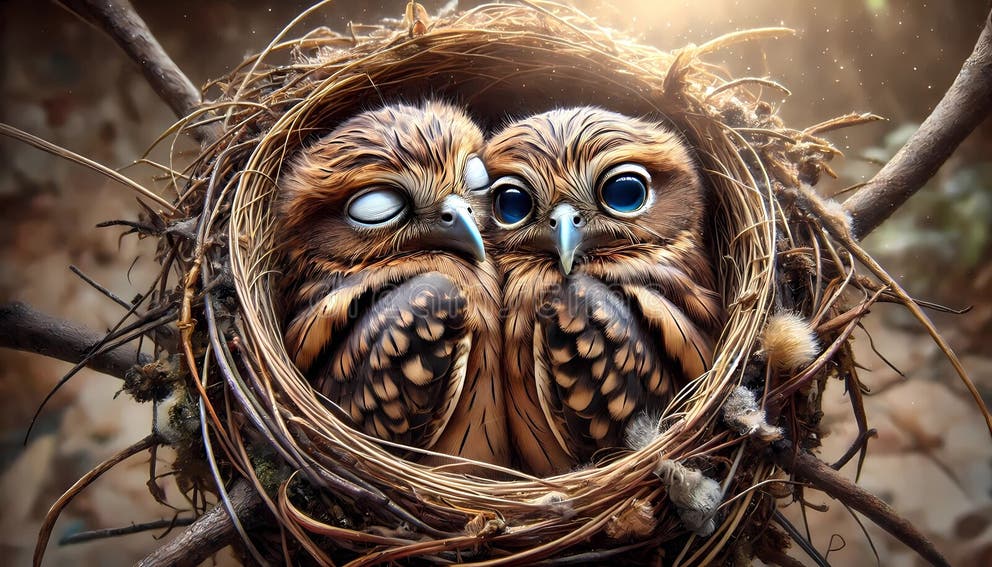 Nesting Instinct: a Bird on Its Cozy Nest. AI Generated Image. Stock ...